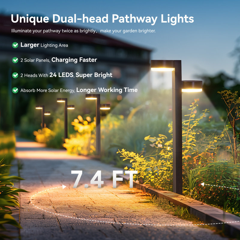 KOOPER Matte Black Solar Pathway Light, Super Bright Solar Light ...
